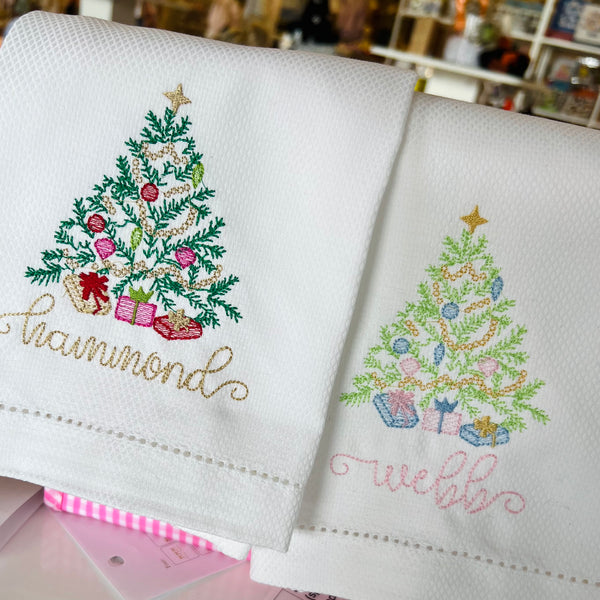Christmas Tree Guest Towel - laney rose letters